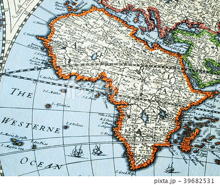 アフリカの経度と緯度の地図
