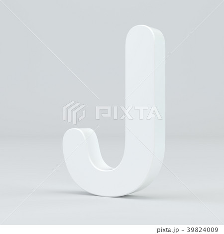 White letter J on studio light background. 3dのイラスト素材 [39824009] - PIXTA