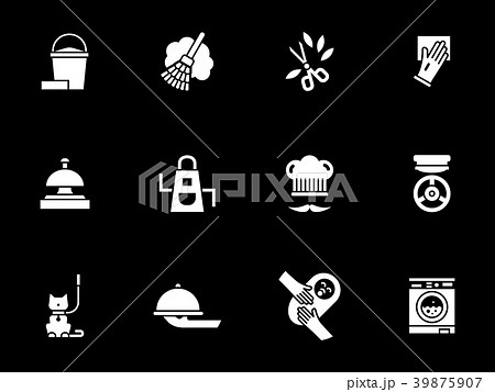 Domestic services white glyph vector icons setのイラスト素材 [39875907] - PIXTA
