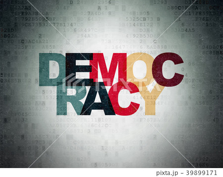 Political concept: Democracy on Digital Data Paperのイラスト素材 [39899171 ...