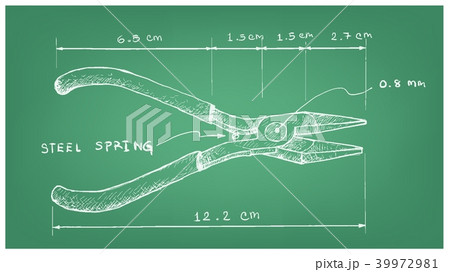 Hand Drawn Dimension of Combination Pliersのイラスト素材 [39972981] - PIXTA