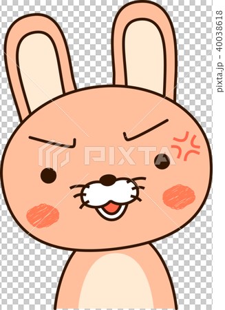 Rabbit cute illustration facial expression angry - Stock Illustration ...