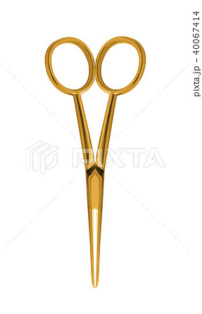 Gold scissors isolated on white backgroundの写真素材 [40067414] - PIXTA