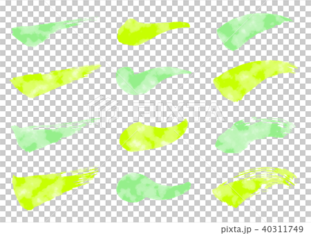 Brushstroke short line watercolor green - Stock Illustration [40311749 ...