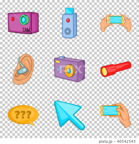 Useful device icons set, cartoon style - Stock Illustration [40542543 ...