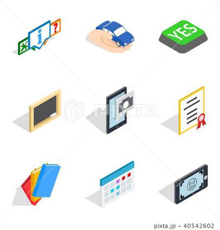 Dangle icons set, isometric styleのイラスト素材 [40542602] - PIXTA