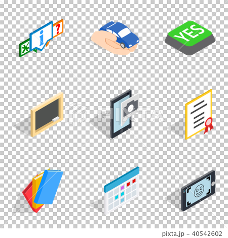 Dangle icons set, isometric styleのイラスト素材 [40542602] - PIXTA