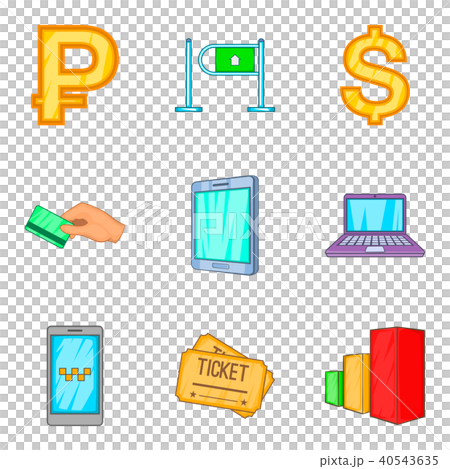 Digital world icons set, cartoon style - Stock Illustration [40543635 ...