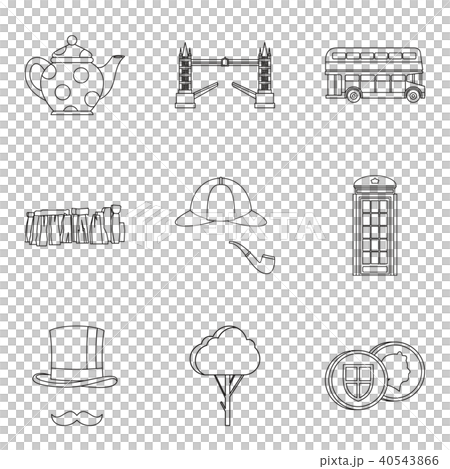 England icons set, outline style - Stock Illustration [40543866] - PIXTA
