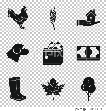 Country economy icons set, simple style - Stock Illustration [40544199 ...