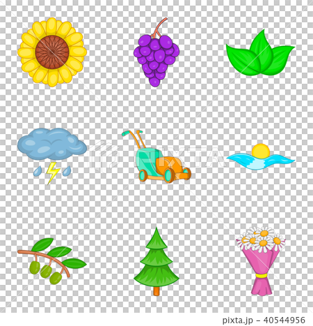 Pollination icons set, cartoon style - Stock Illustration [40544956 ...
