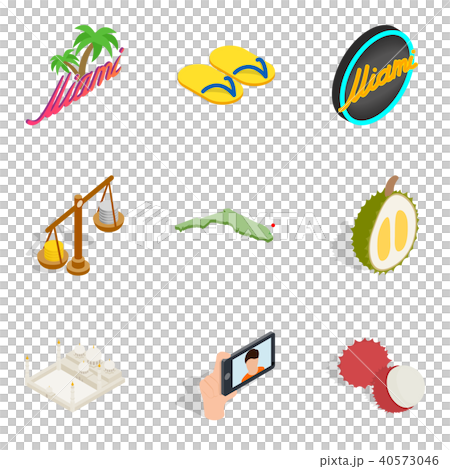 Enjoyable icons set, isometric style-插圖素材 [40573046] - PIXTA圖庫