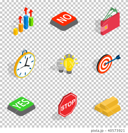 Alarm icons set, isometric style - Stock Illustration [40573921] - PIXTA