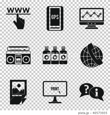Computer science icons set, simple style - Stock Illustration [40573935 ...