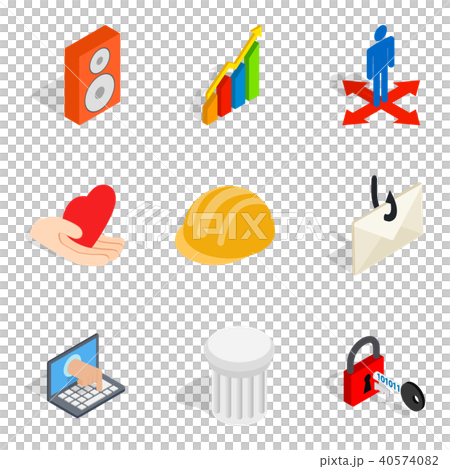 Wide area network icons set, isometric style - Stock Illustration ...