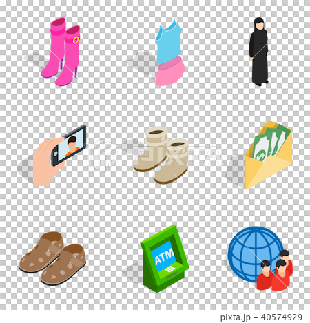 Madam icons set, isometric style - Stock Illustration [40574929] - PIXTA
