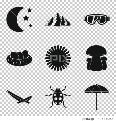 Reference point icons set, simple style - Stock Illustration [40574968 ...