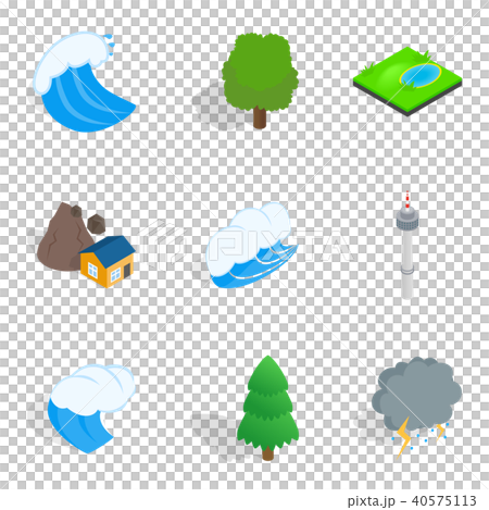 Strong point icons set, isometric style - Stock Illustration [40575113 ...