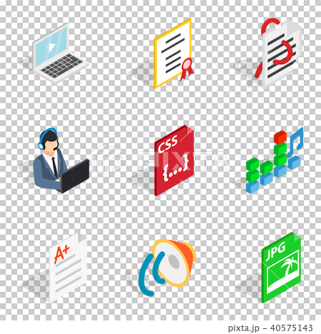 Remote operation icons set, isometric style-插圖素材 [40575143] - PIXTA圖庫