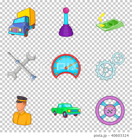 Hauler icons set, cartoon style - Stock Illustration [40603324] - PIXTA