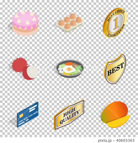 Suppertime icons set, isometric style - Stock Illustration [40603363 ...