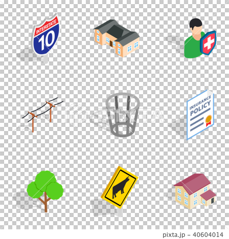 Utility icons set, isometric style - Stock Illustration [40604014] - PIXTA