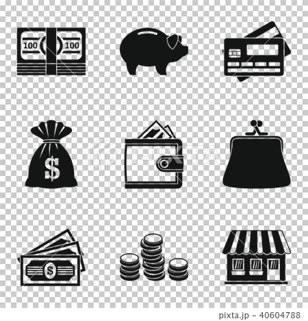 Hard cash icons set, simple style - Stock Illustration [40604788] - PIXTA