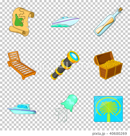 Water research icons set, cartoon style - Stock Illustration [40680269 ...