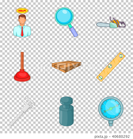 Fix icons set, cartoon style - Stock Illustration [40680292] - PIXTA