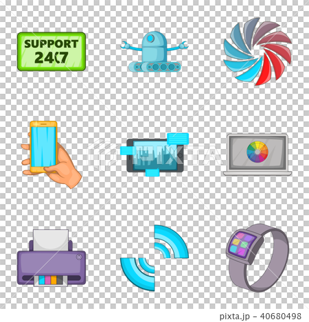 Setting icons set, cartoon style - Stock Illustration [40680498] - PIXTA