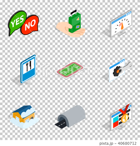 Delivery of equipment icons set, isometric styleのイラスト素材 [40680712] - PIXTA