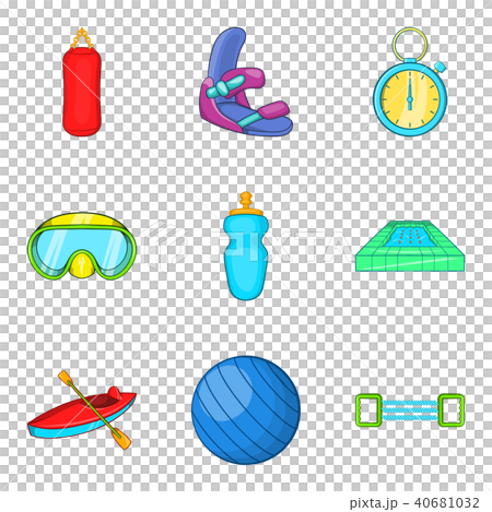 Sporting event icons set, cartoon style - Stock Illustration [40681032 ...