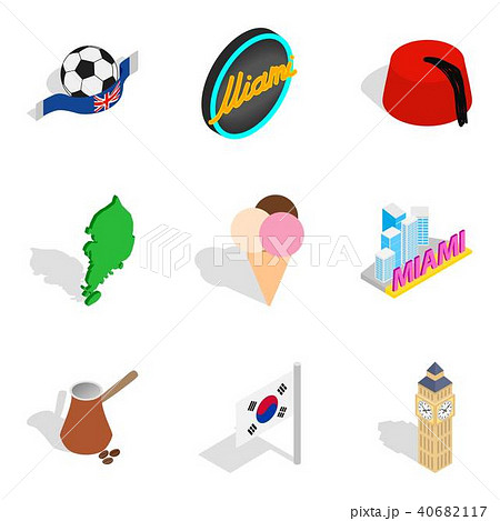New horizon icons set, isometric styleのイラスト素材 [40682117] - PIXTA