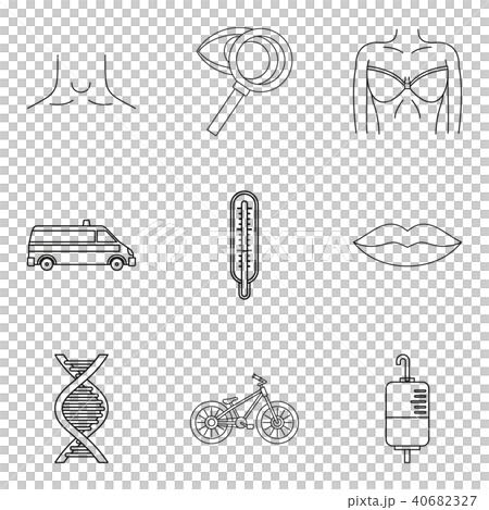 Humane icons set, outline style - Stock Illustration [40682327] - PIXTA