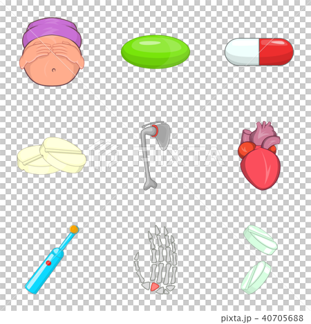 Certain individual icons set, cartoon style - Stock Illustration ...