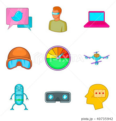 Game time icons set, cartoon styleのイラスト素材 [40735942] - PIXTA