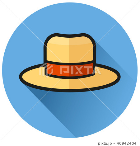 hat circle blue flat iconのイラスト素材 [40942404] - PIXTA