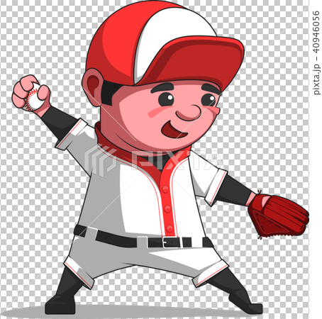 Cartoon pitcher throwing ball - Stock Illustration [40946056] - PIXTA