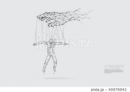 The particles of hand controlling humanのイラスト素材 [40976942] - PIXTA