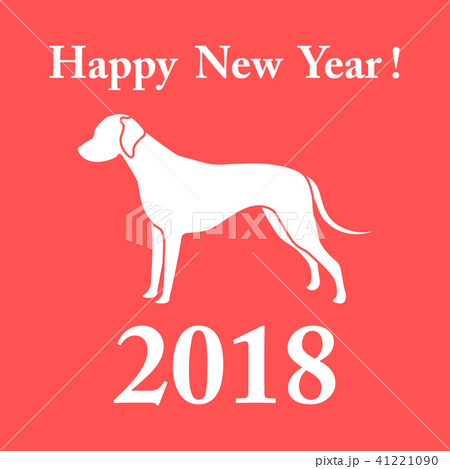 Dalmatian silhouette and inscription happy newのイラスト素材 [41221090] - PIXTA