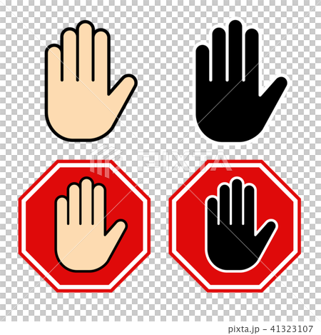 Hand prohibited sign set - Stock Illustration [41323107] - PIXTA