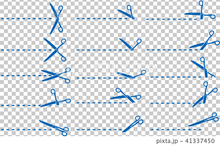 Scissors cut hair salon tear off line - Stock Illustration [41337450 ...