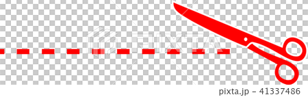 Scissors cut hair salon tear off line - Stock Illustration [41337486 ...