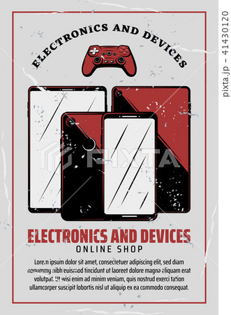 Electronic device poster of digital technologyのイラスト素材 [41430120] - PIXTA