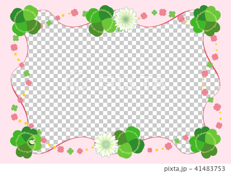 Four leaf clover frame _ pink _ 2 - Stock Illustration [41483753] - PIXTA