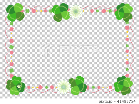 Four leaf clover frame _ Pink _ 3 - Stock Illustration [41483754] - PIXTA