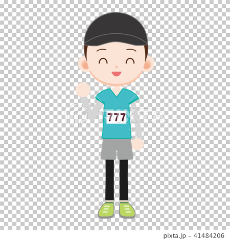 Runner guts pose male - Stock Illustration [41484206] - PIXTA