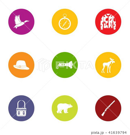 Chase icons set, flat styleのイラスト素材 [41639794] - PIXTA