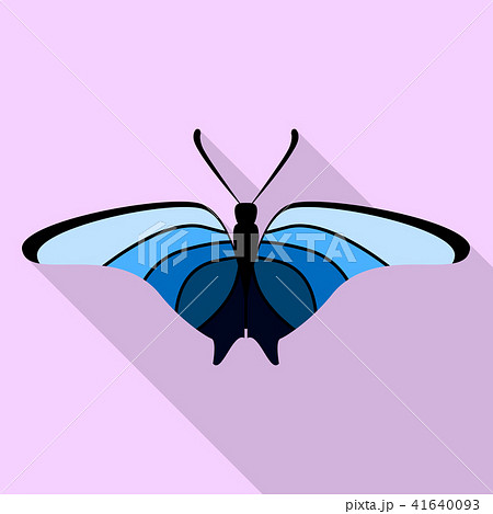 Gradient blue butterfly icon, flat styleのイラスト素材 [41640093] - PIXTA