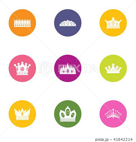 Coronal icons set, flat styleのイラスト素材 [41642214] - PIXTA